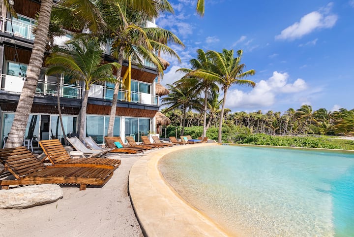 Stunning Beachfront Family Apt W/ Breathtakingview - Puerto Morelos