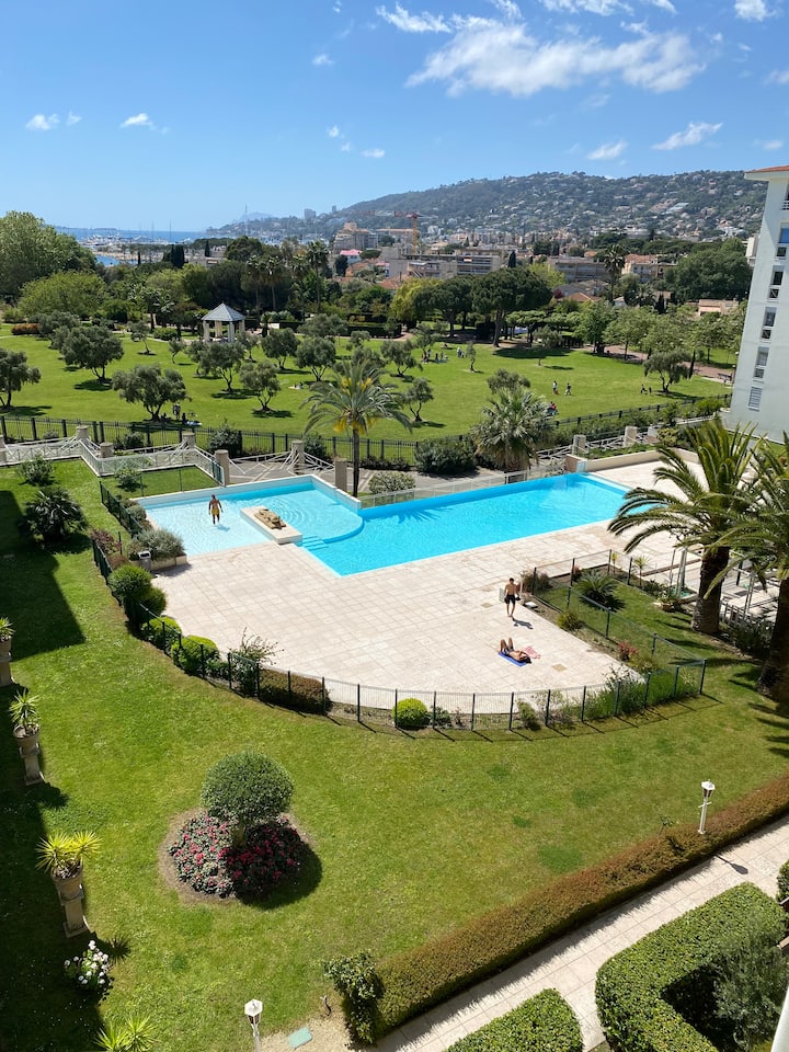 Bel Appartement Piscine Vue Mer - Antibes