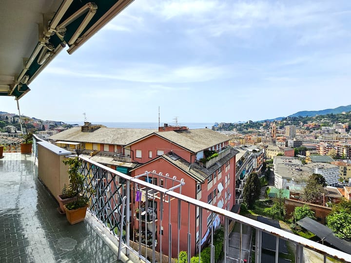 [Parking,wifi, Netflix] Sunny Sea View Haven - Rapallo