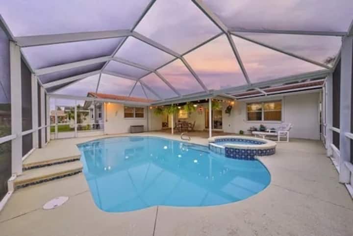 House With Private Pool And Boat Dock On Canal - Cocoa Beach, FL