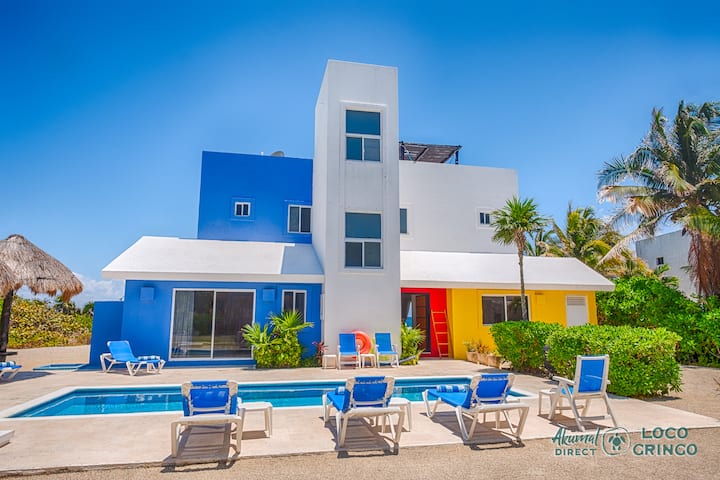 New To Airbnb! Colorful Oceanfront House W Pool! - Akumal