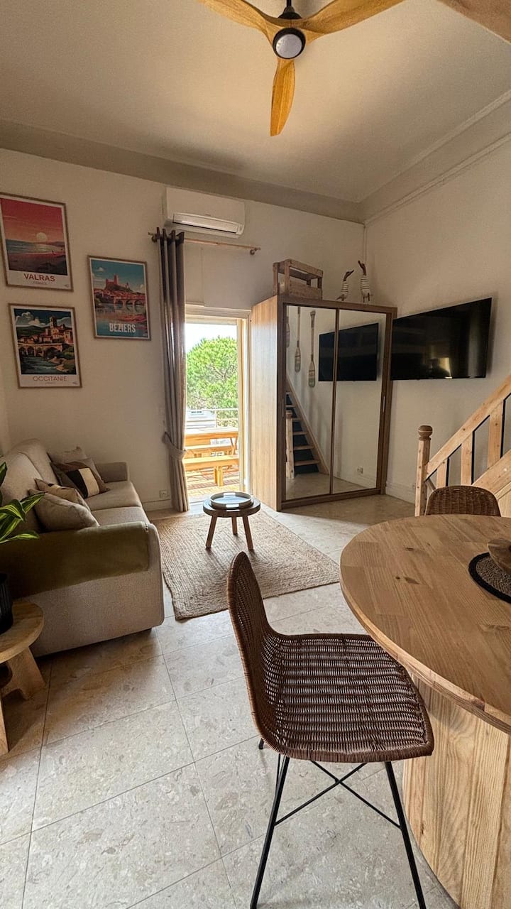 Plage/commerces 90 M, Wifi, 2 Terrasses, Climatisé - Valras-Plage