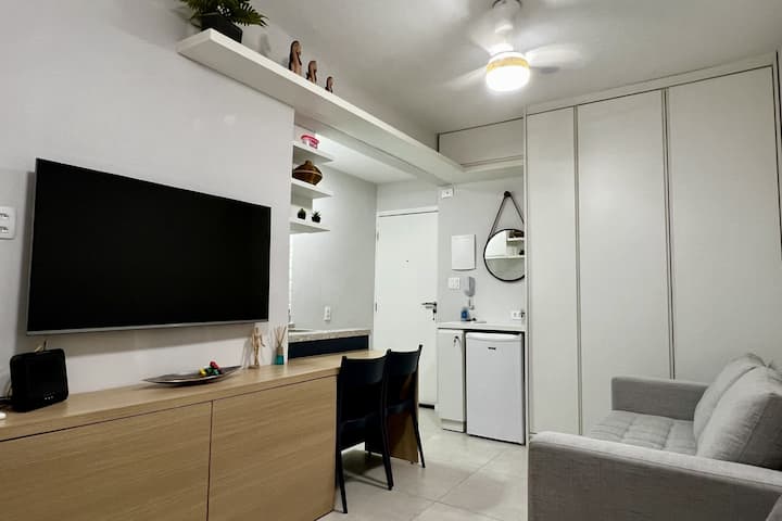 Studio Acolhedor  Frente à Praia | Aparecida - Santos