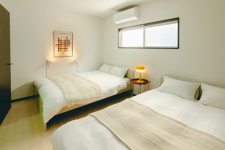 【 Direct To Kix】6 Min Walk To Subway|3 Double Beds - Ōsaka