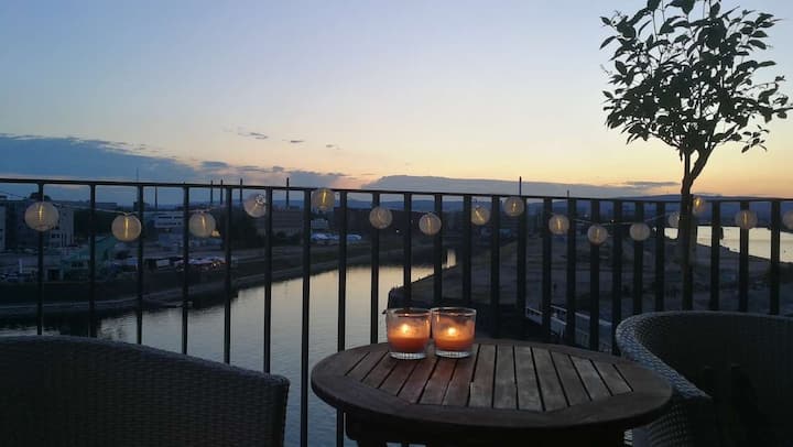 Mainz Am Zollhafen Rhein Wasserblick Apartment - Wiesbaden