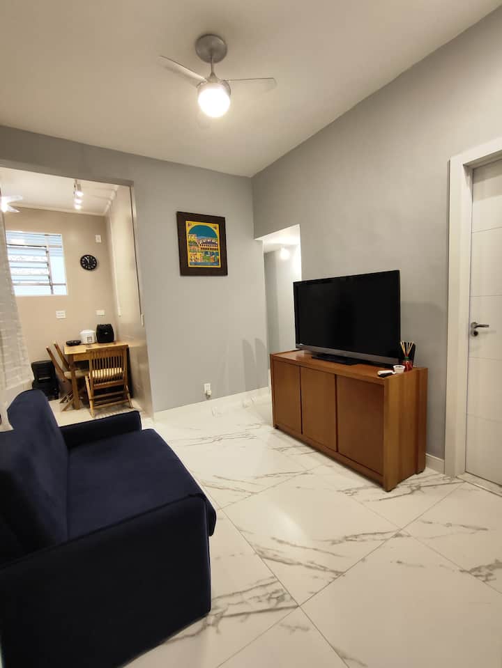 Apartamento Santos Beira-mar, Vaga Privada E Wi-fi - Santos