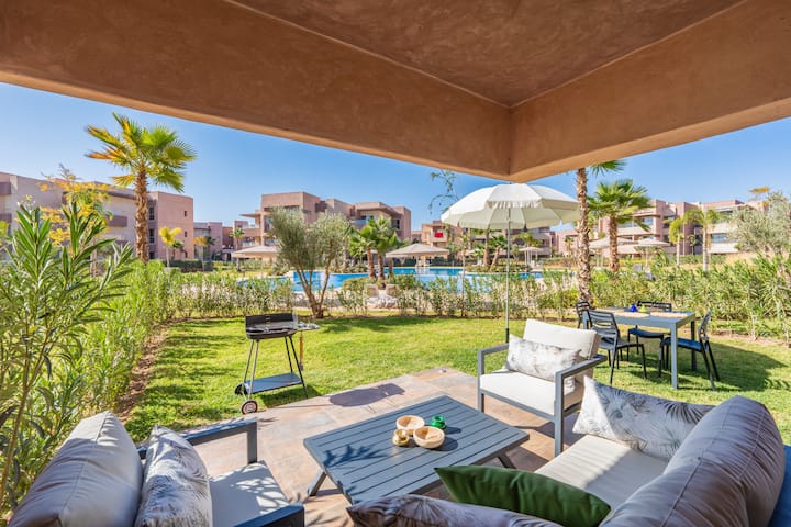 Vue Piscine & Golf : Luxueux Rez De Jardin - Marrakesh