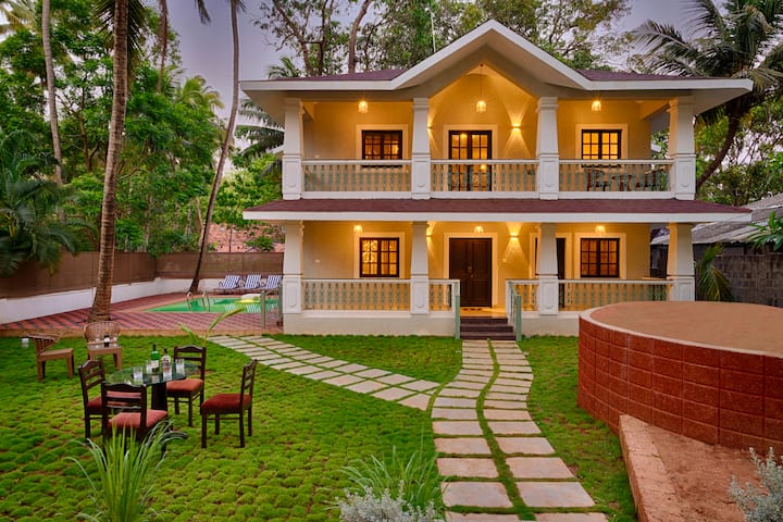 5 Bhk Pvt Pool | Jubilee By Hottley | 2km Beach - Goa