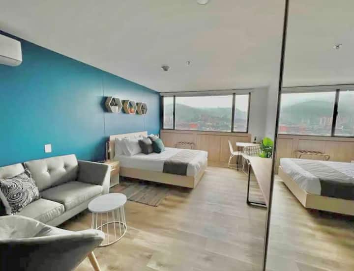 Hermoso Loft Con Vista,gym,wifi600mb,ac,coworking - Medellín, Colombia