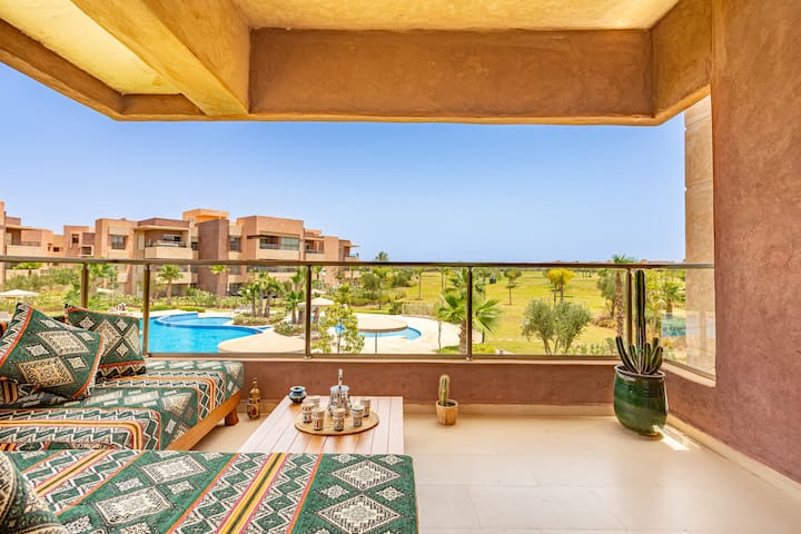 3 Ch | Terrasse Avec Vue Sur Golf & Piscine - Marruecos