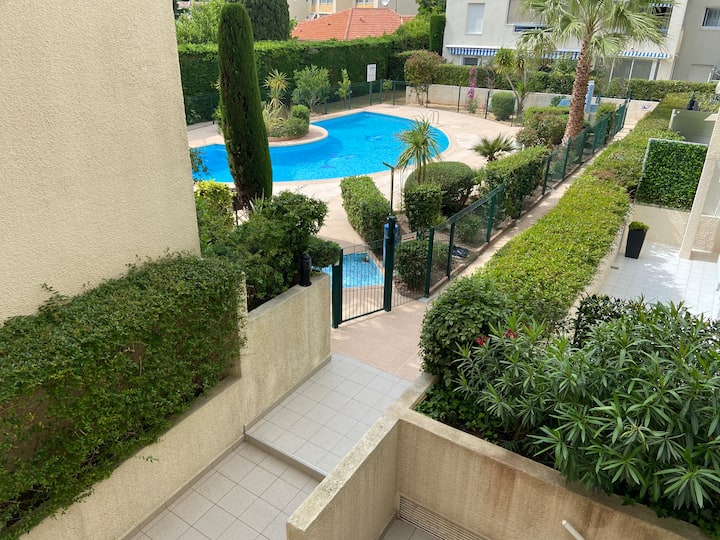 T2 Lumineux 4 Pers, Pisc,plag 2min, Park Priv,wifi - Saint-Raphaël