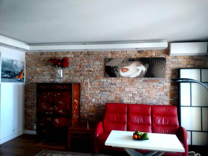 Stunning Seaview By The Beach Juan Les Pins 1 Br - Juan-les-Pins