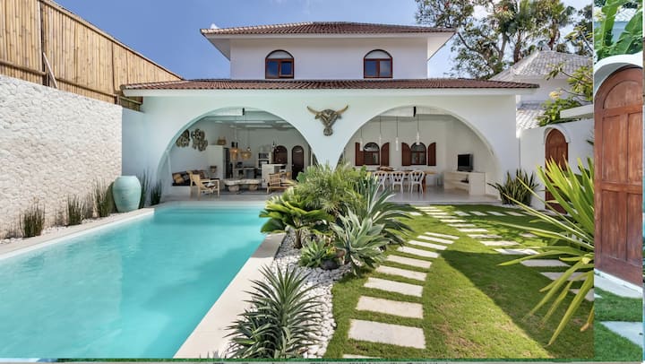 3 Bedr Mediterranean Vibes Private Pool 5min Beach - Seminyak