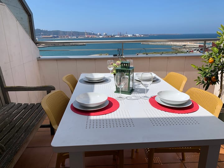 Atico Gran Terraza Poniente Playa Con Garaje, Wifi - Gijón