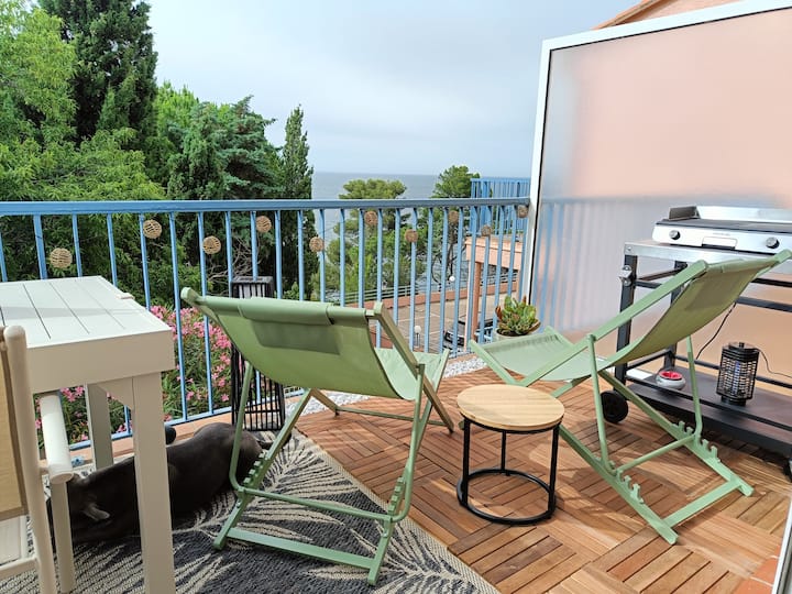 Appartement T2 Terrasse Vue Mer - Plage de Collioure (Les pêcheurs)