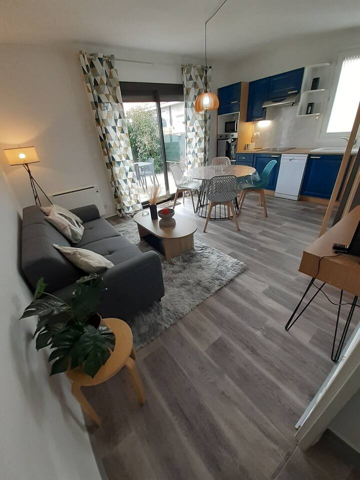 Appartement T3 Cosy Avec Jardin - Castets