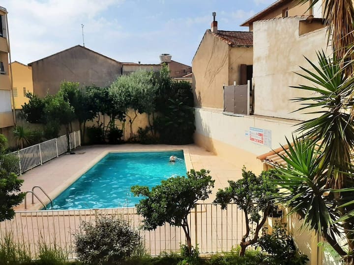 Appt Dans Le Centre Avec Piscine - Valras-Plage