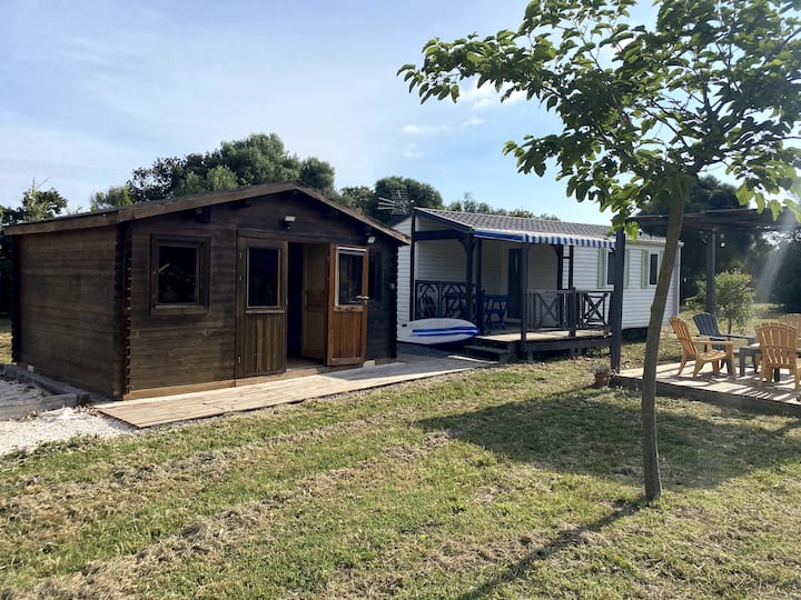 Mobilehome+chalet, Plage à 100m - Hyères