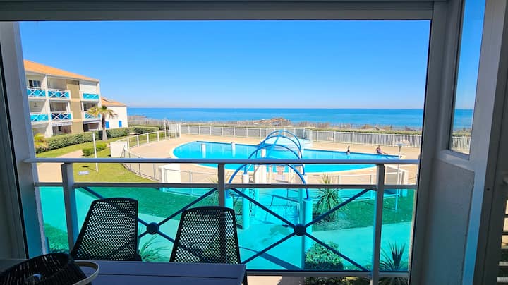 Agréable T2 4 Pers. / Vue Mer / Parking / Piscine - Frontignan