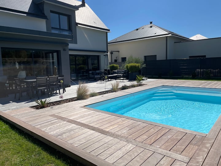 Normandie Villa Moderne Avec Piscine Proche Plages - Plage d'Hermanville-sur-Mer