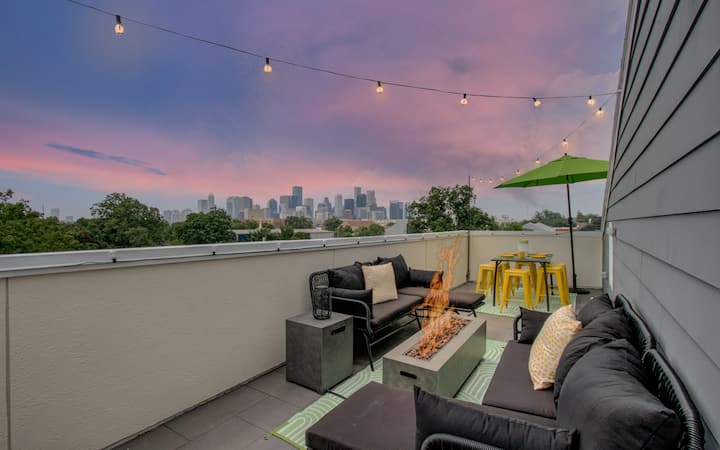 3bd|rooftop Movie|bbq|retro Theme|downtown 8mins - 休斯敦