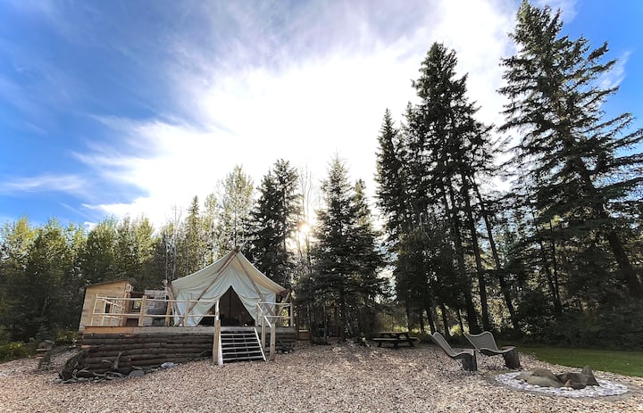 Elevated Riverfront Safari Tent - Alberta