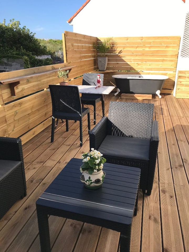 Sangatteguesthouse-studio Terrace-seafront - Wissant