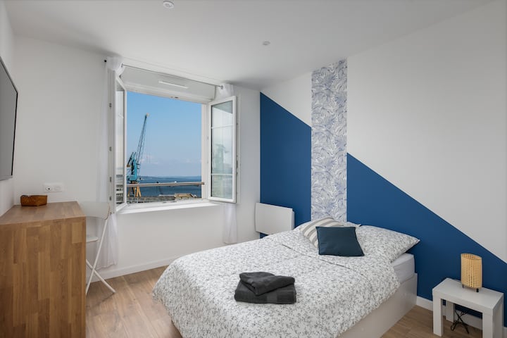 Studio Cosy Vue Rade Et Port Naval - "Bigaille" - Brest, France