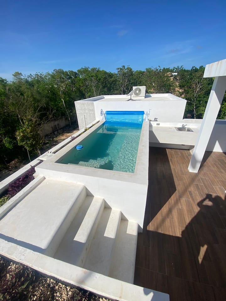Penthouse/depa Con Alberca Privada & Rooftop - Tulum