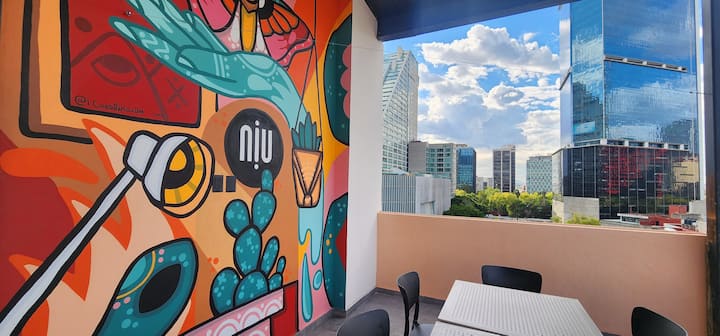 Niu | Centric & Cozy Balcony Studio | Reforma - Benito Juarez
