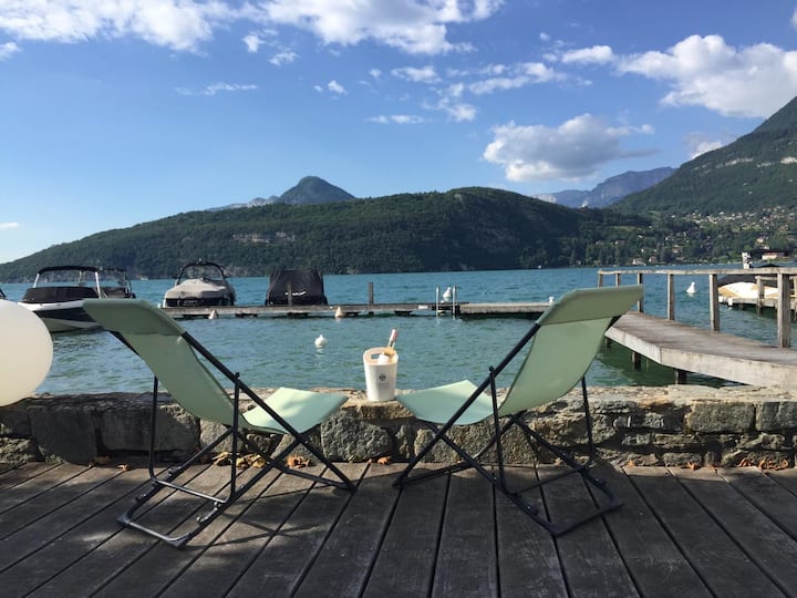 Appart Le Beach Du Lac D'annecy Les Pieds Ds L'eau - Duingt