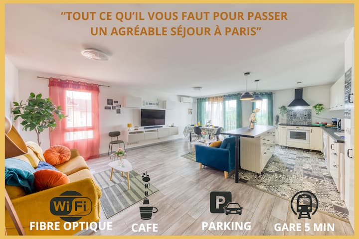 Paris Family&friends - Gare à 5 Minutes - Parking - Garges-lès-Gonesse