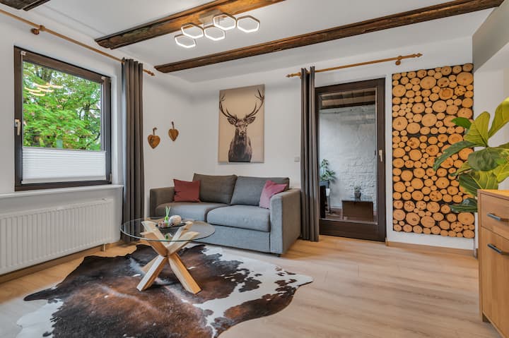 Hirsch: City Apartment 2 - Terrace | Parking Lot - Bad Harzburg