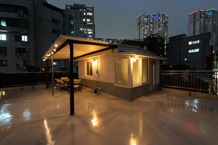 Mapoharu1, 공덕역 5분거리, 루프탑, 4-8인, 쓰리룸 - Seoul