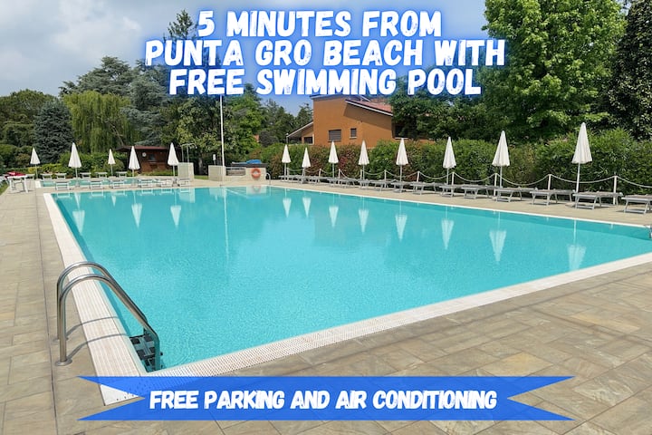 5' De La Plage De Punta Gro Avec Piscine Gratuite - Sirmione