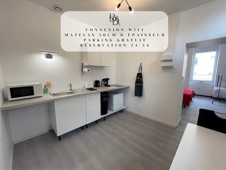 T1 Bis B3 30m2 Cosy 7min à Pieds Gares Appartement - Roanne