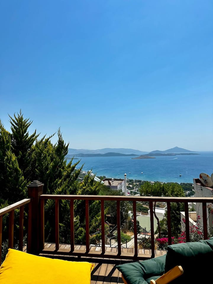 Full Deniz Manzaralı Triplex Villa - Ortakent