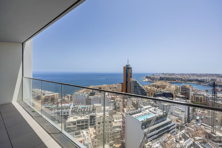 1br In Mercury Towers | 18th Floor, Panoramic View - Malta