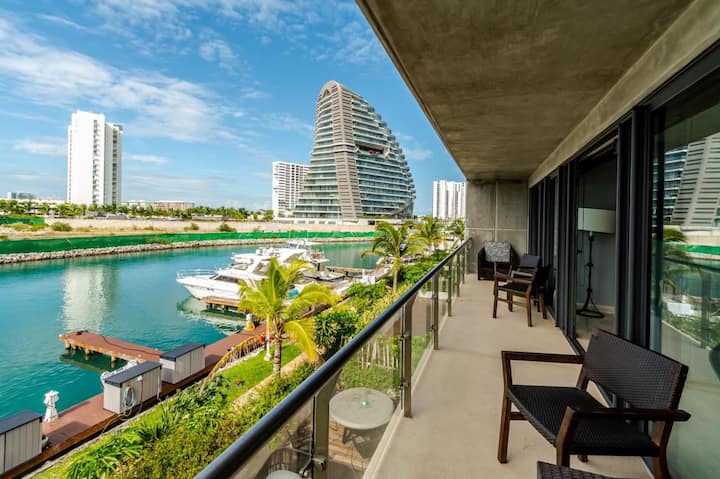 Top/2br/vista Canal & Yates De Todos Los Cuartos - Cancún