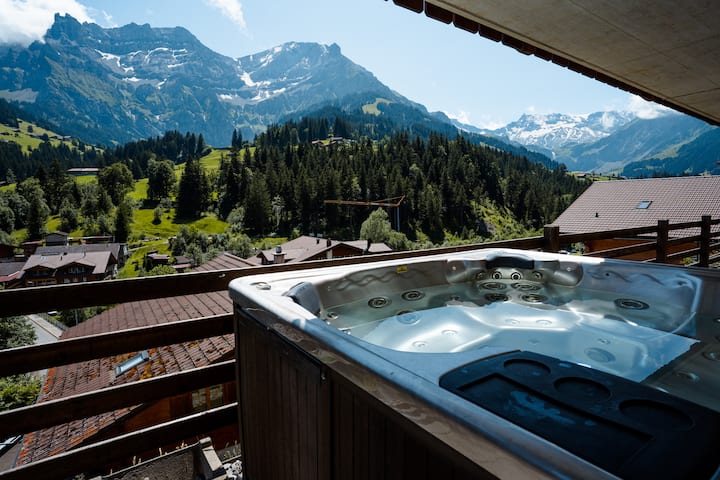 Whirlpool & Top Panorama! Natur, Garten. - Adelboden