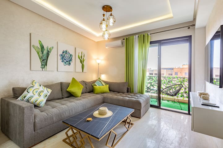 Urban Retreat: Chic Apt Gueliz - Marrákes