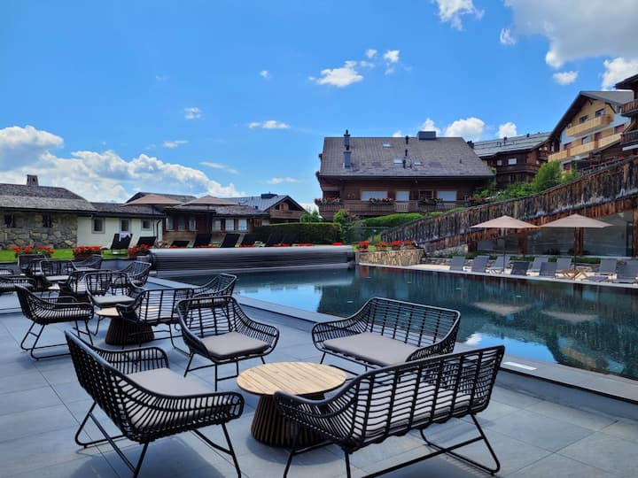 Superbe Studio Vue Panoramique Avec Jacuzzi - Crans-Montana