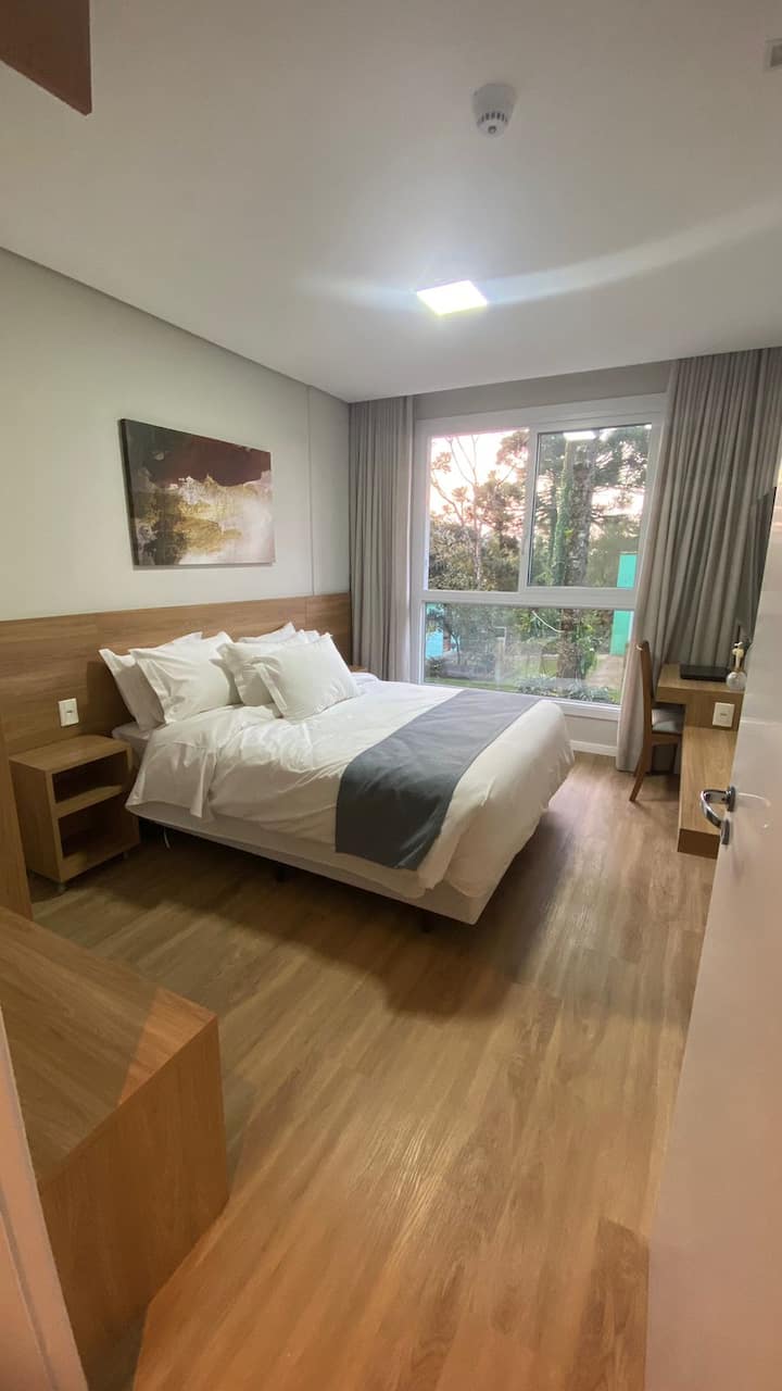 Nova Suíte 103 | Piscina Aq | Academ | Sauna (Joan - Canela