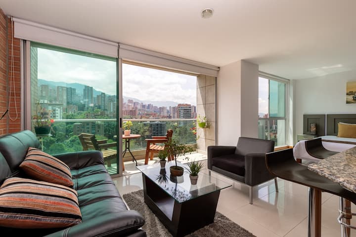 Panoramic View Studio, Near Provenza, Rooftop Pool - Medellín, Colombia
