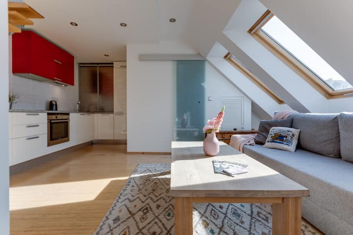 New Sunny Rooftop Apt W/terrace (Vla) - Prague
