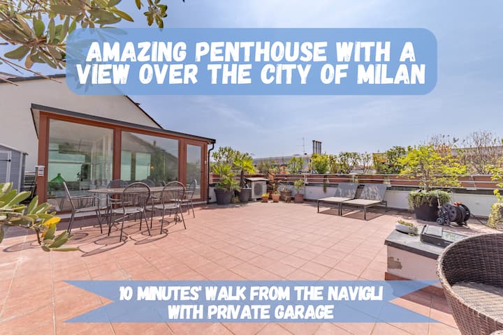 [10' Navigli] Penthouse, Vue Panoramique Sur Milan - Milano
