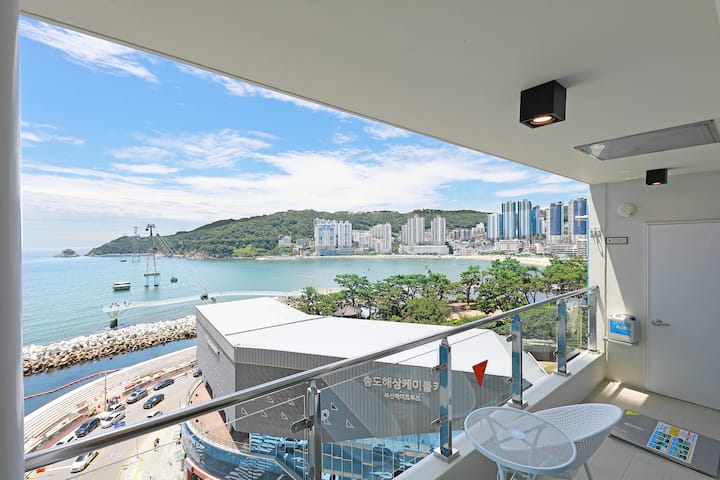 [Elmomento Songdo]신축테라스오션뷰/편안한씰리침대/고급캡슐커피/해변/케이블카 - Pusan