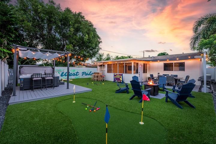 New Lux Hot Tub/mini-golf/arcade (10 Min To Beach) - West Palm Beach, FL