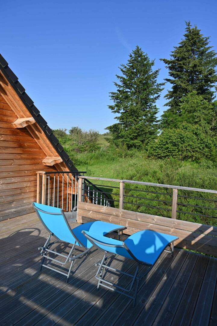 Chambre Terrasse Privée Chalet - Saint-Nectaire