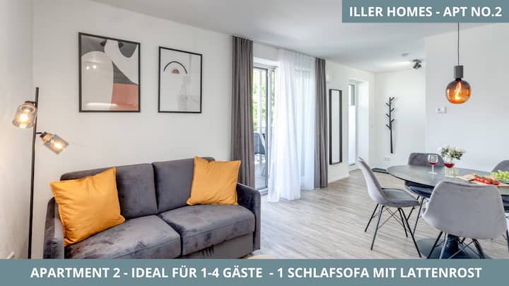Iller Homes Apt.2, 1-4pers, Balcony & Parking - Illertissen